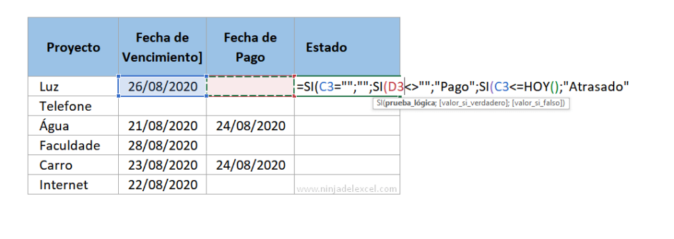 Cómo Cambiar el Color de la Celda Según el Estado - Ninja del Excel