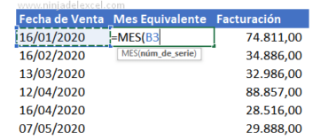 Cómo Usar la Función MES en Excel - Ninja del Excel