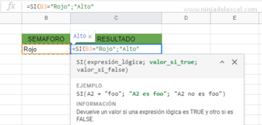 Función SI con Tres Condiciones en Google Sheets - Ninja del Excel