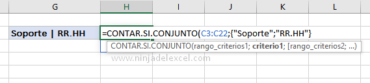 Función CONTAR.SI.CONJUNTO con 2 Criterios - Ninja del Excel