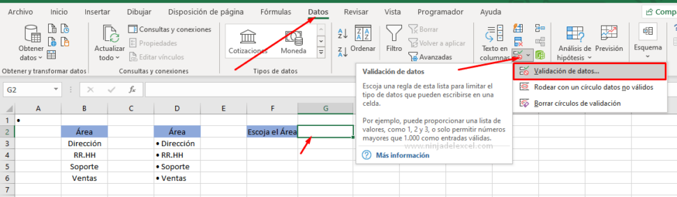 Cómo Usar Símbolos en la Lista Desplegable de Excel - Ninja del Excel