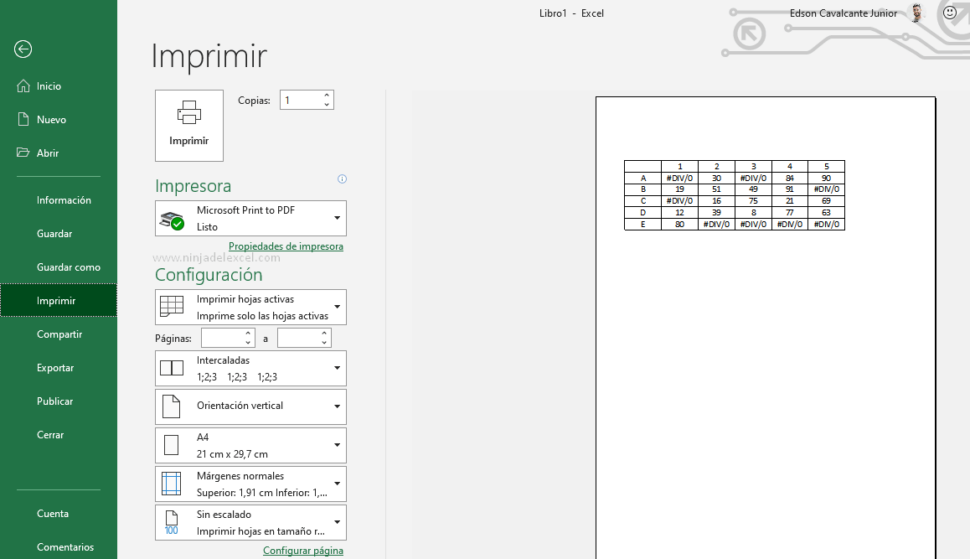 Cómo Ocultar Errores al Imprimir en Excel - Ninja del Excel