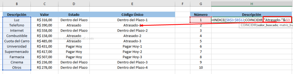 Obtener Varios Resultados con las Funciones INDICE y COINCIDIR en Excel ...