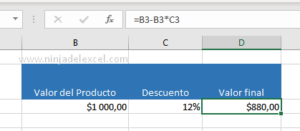 Cómo Restar Porcentaje en Excel - Ninja del Excel