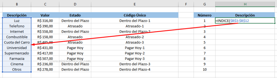 Obtener Varios Resultados con las Funciones INDICE y COINCIDIR en Excel ...