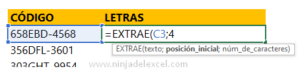 Función EXTRAE en Excel: paso a paso - Ninja del Excel