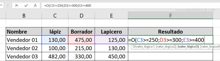 Función O en Excel: Paso a paso - Ninja del Excel