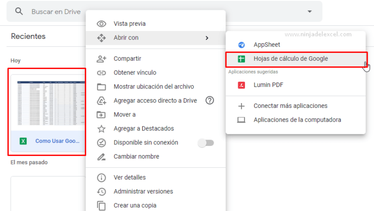 Como Usar Google Sheets para Editar Hojas de Cálculo de Excel - Ninja ...
