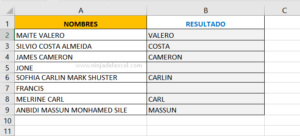 Como Extraer el Segundo Nombre en Excel - Ninja del Excel