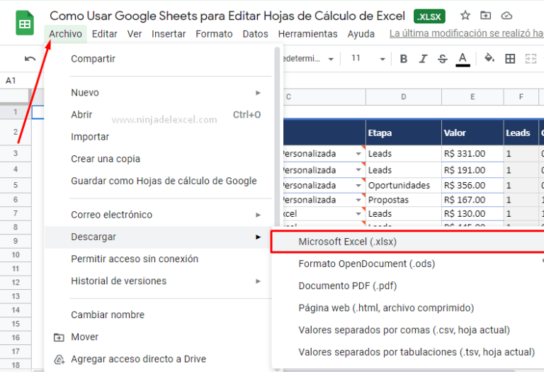 Como Usar Google Sheets para Editar Hojas de Cálculo de Excel - Ninja ...