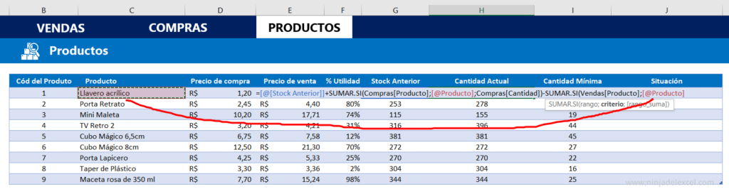 Como Hacer una Plantilla de Control de Stock en Excel - Ninja del Excel