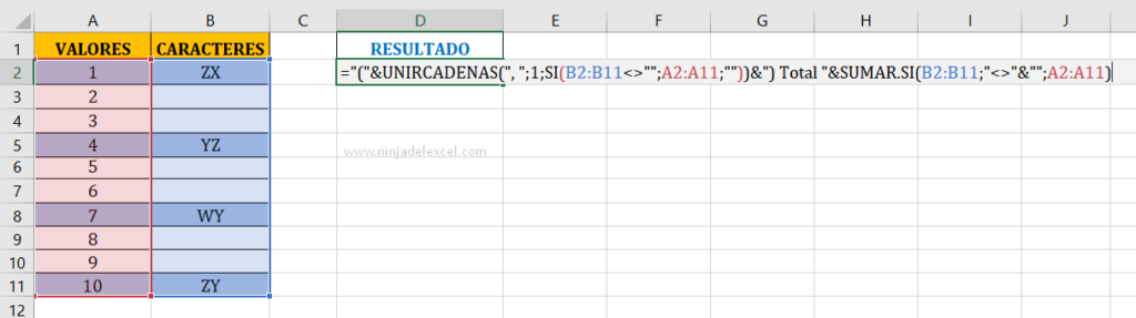 Como Juntar Valores en una Celda en Excel - Ninja del Excel