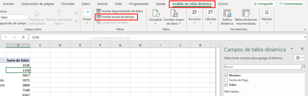 Como Hacer Escala de Tiempo en Excel - Ninja del Excel
