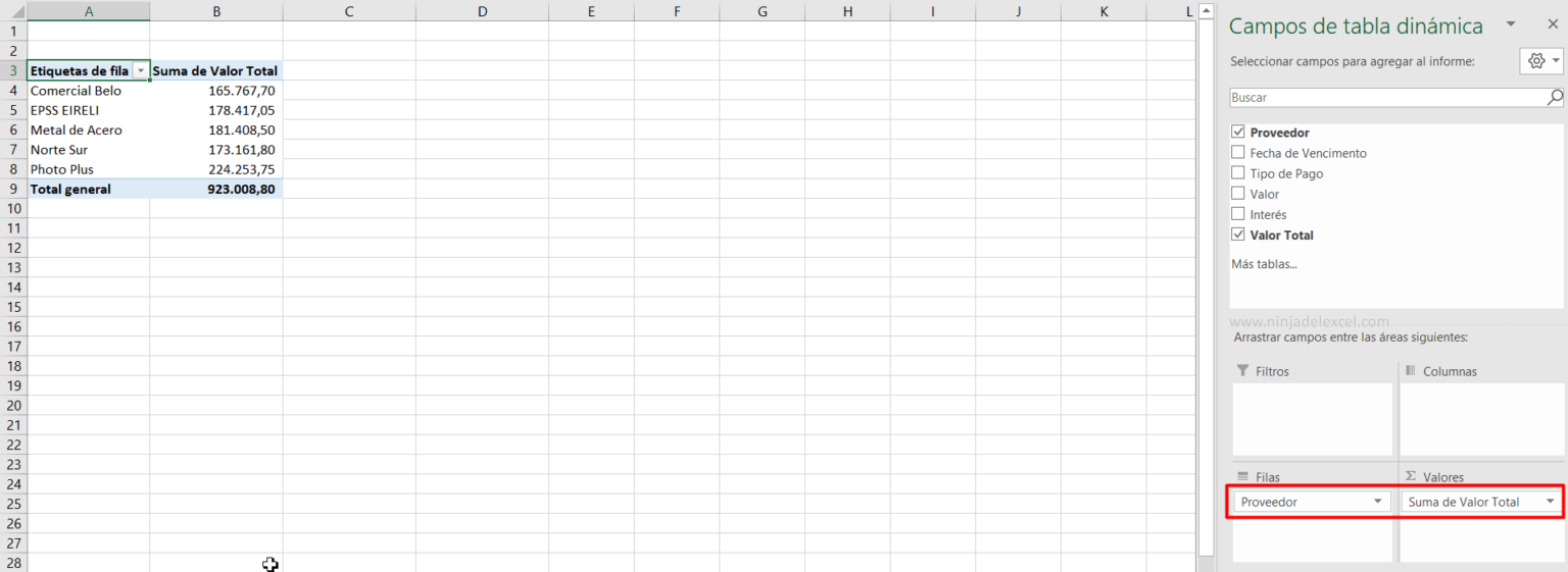 Como Insertar Fórmula en la Tabla Dinámica de Excel - Ninja del Excel