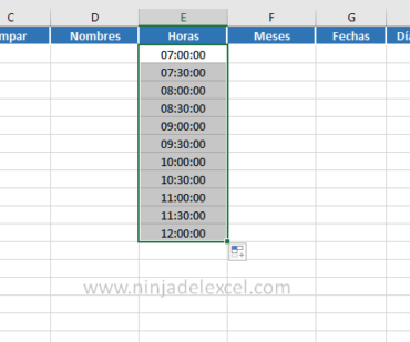 Diferentes formas de Utilizar el Autorrelleno en Excel - Ninja del Excel