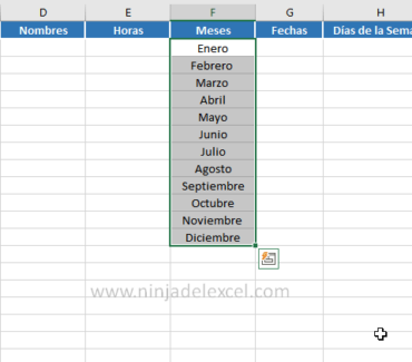 Diferentes formas de Utilizar el Autorrelleno en Excel - Ninja del Excel
