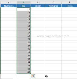 Diferentes formas de Utilizar el Autorrelleno en Excel - Ninja del Excel