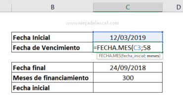 Función FECHA.MES en Excel. Aprenda a Usar - Ninja del Excel