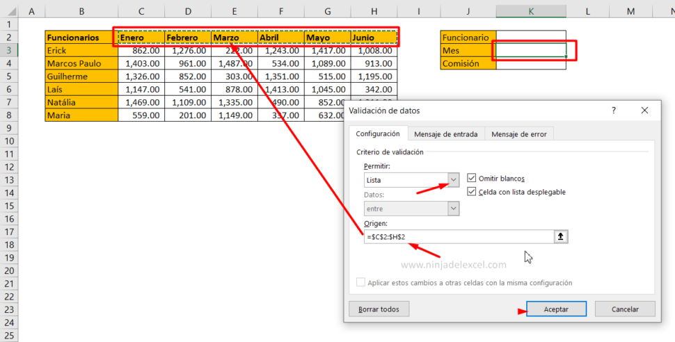 Función COINCIDIR con DESREF en Excel. - Ninja del Excel