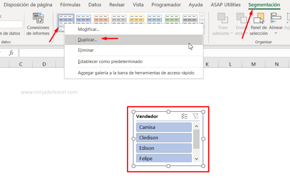 Como Formatear Segmentación de Datos en Excel - Ninja del Excel