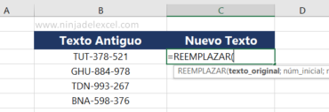 Función REEMPLAZAR en Excel - Ninja del Excel