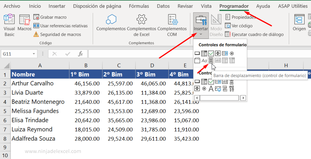 Gráfico de Barra de Desplazamiento en Excel - Ninja del Excel Gráfico de Barra de Desplazamiento en Excel - Ninja del Excel