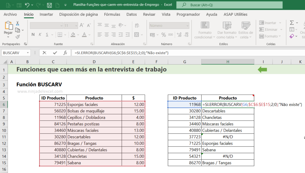 Funciones de Excel para Entrevistas de Trabajo - Ninja del Excel