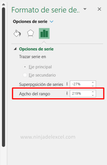 Aproximar Columnas del Gráfico en Excel - Ninja del Excel