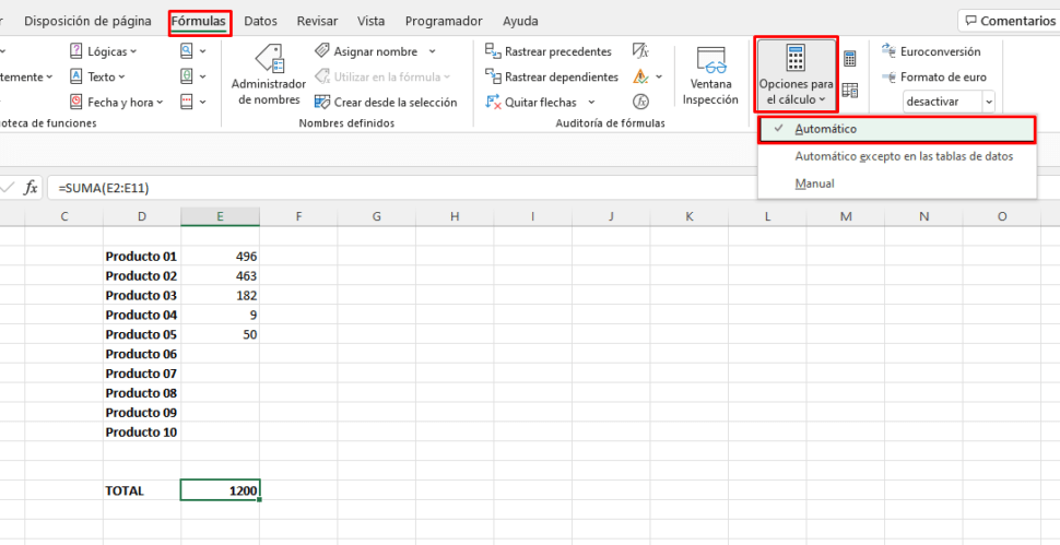 Error el Cálculo no esta Automático en Excel - Ninja del Excel