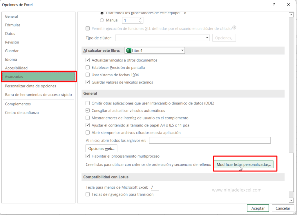Lista Personalizada en Excel - Ninja del Excel