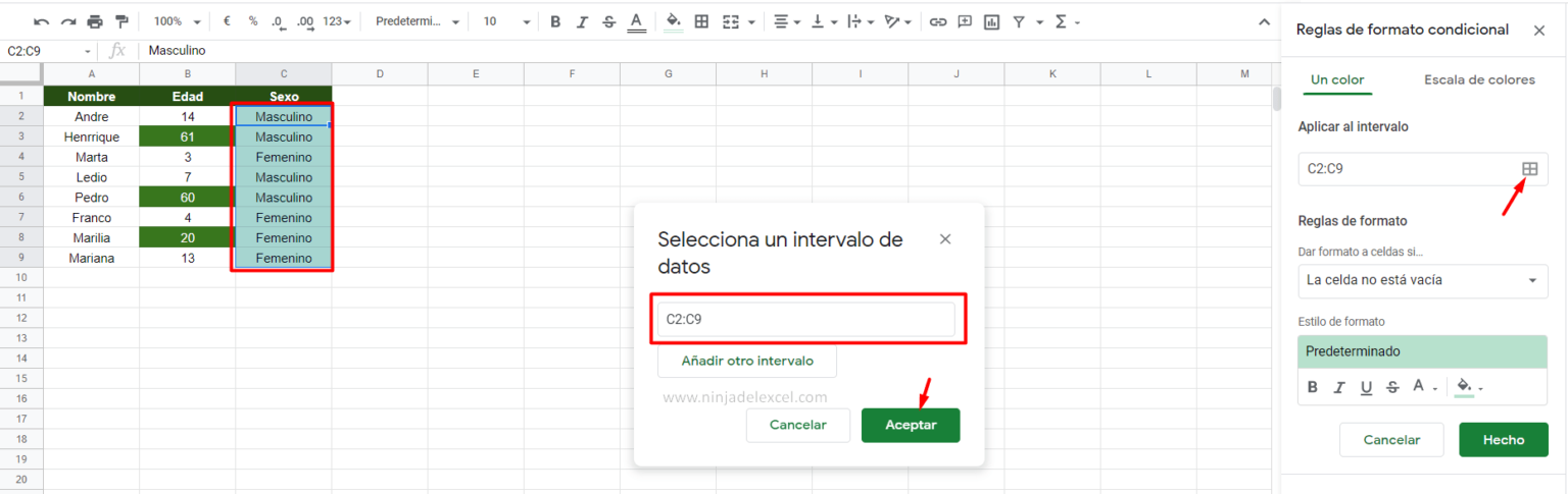 Formato Condicional en Google Sheets - Ninja del Excel
