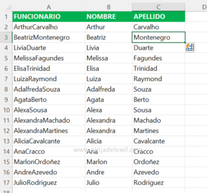 Como Separar el Nombre y el Apellido en Excel - Ninja del Excel