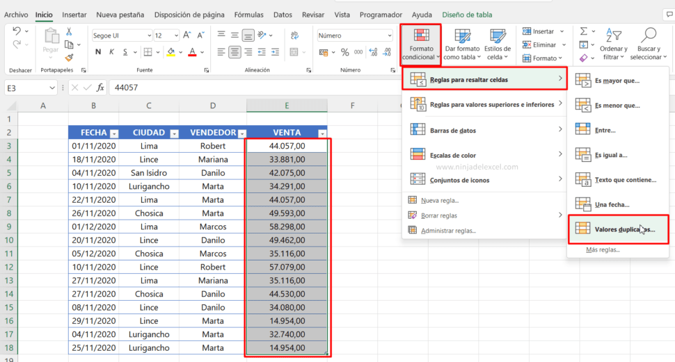 Como Encontrar Valores Duplicados en Excel - Ninja del Excel