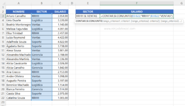 Función CONTAR.SI.CONJUNTO Con Dos Criterios - Ninja del Excel