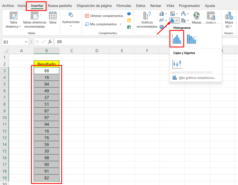 Como Crear un Histograma en Excel - Ninja del Excel
