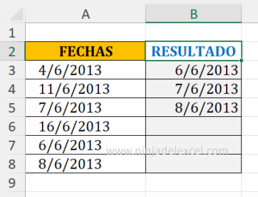 Cómo Extraer Fechas Consecutivas en Excel - Ninja del Excel