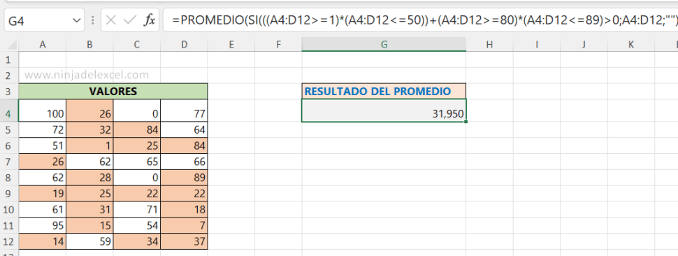 Promedio con 4 Criterios en Excel - Aprenda Paso a Paso - Ninja del Excel