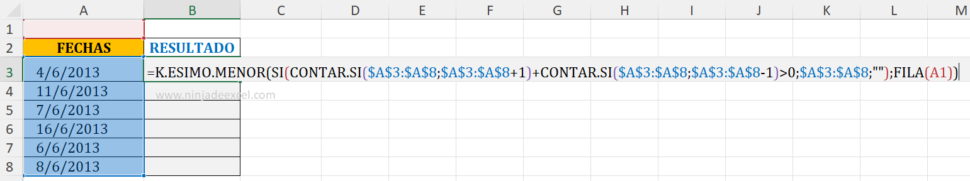 Cómo Extraer Fechas Consecutivas en Excel - Ninja del Excel