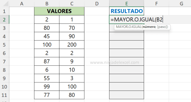 Función MAYOR.O.IGUAL en Excel: Aprender a Usar - Ninja del Excel