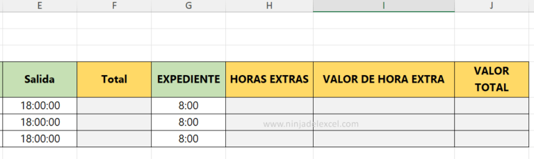 Calcular Horas Extras en Excel (Planilla de Horas Extras) - Ninja del Excel