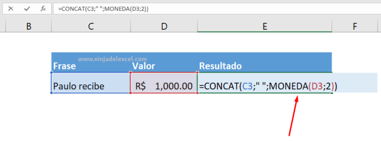Como Concatenar Valores Contables en Excel - Ninja del Excel