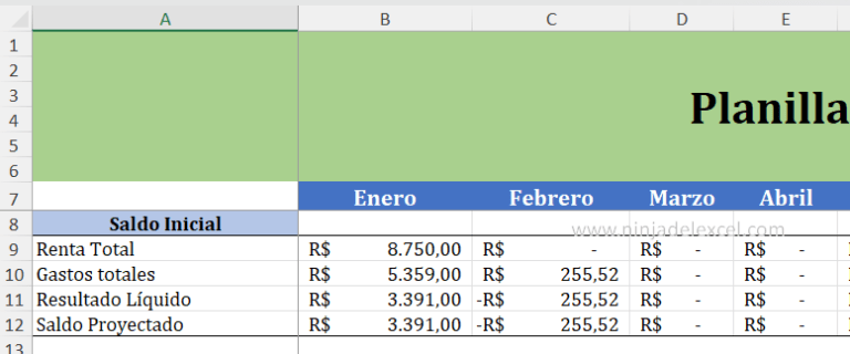 Modelo de Plantilla de Gastos Personales en Excel (Download) - Ninja ...
