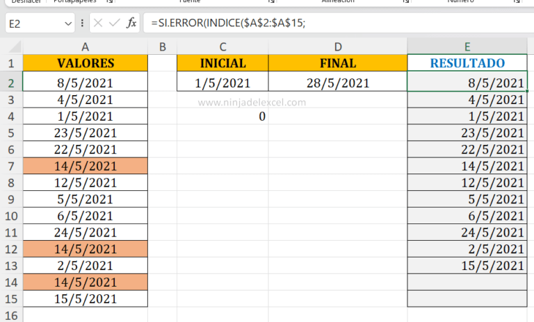 Fechas Aleatorias sin Repetir en Excel - Ninja del Excel