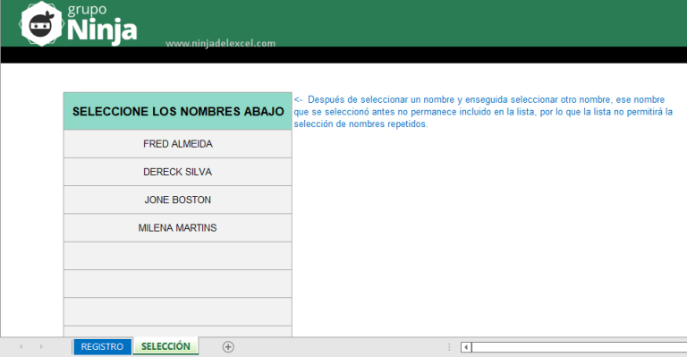 Plantilla con Validación de Datos y Nombres Únicos en Excel - Ninja del Excel