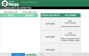 Plantilla de Planificación y Organización de Eventos - Ninja del Excel