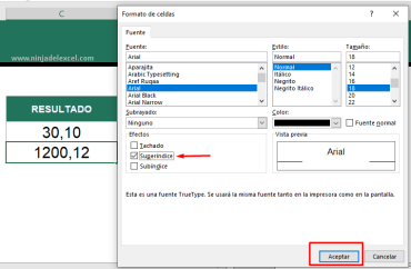 Como Insertar un Número Superíndice en Excel - Ninja del Excel