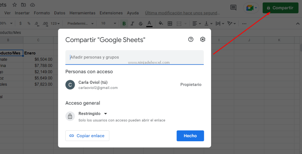 Como Usar Google Sheets (Introducción al Google Sheets) - Ninja del Excel