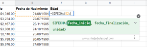 Diferencia entre Fechas en Google Sheets - Ninja del Excel