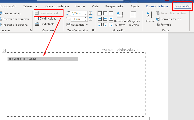 Cómo hacer un recibo en Word - Ninja del Excel