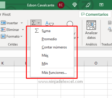 Cómo usar la función AUTOSUMA en Excel - Ninja del Excel